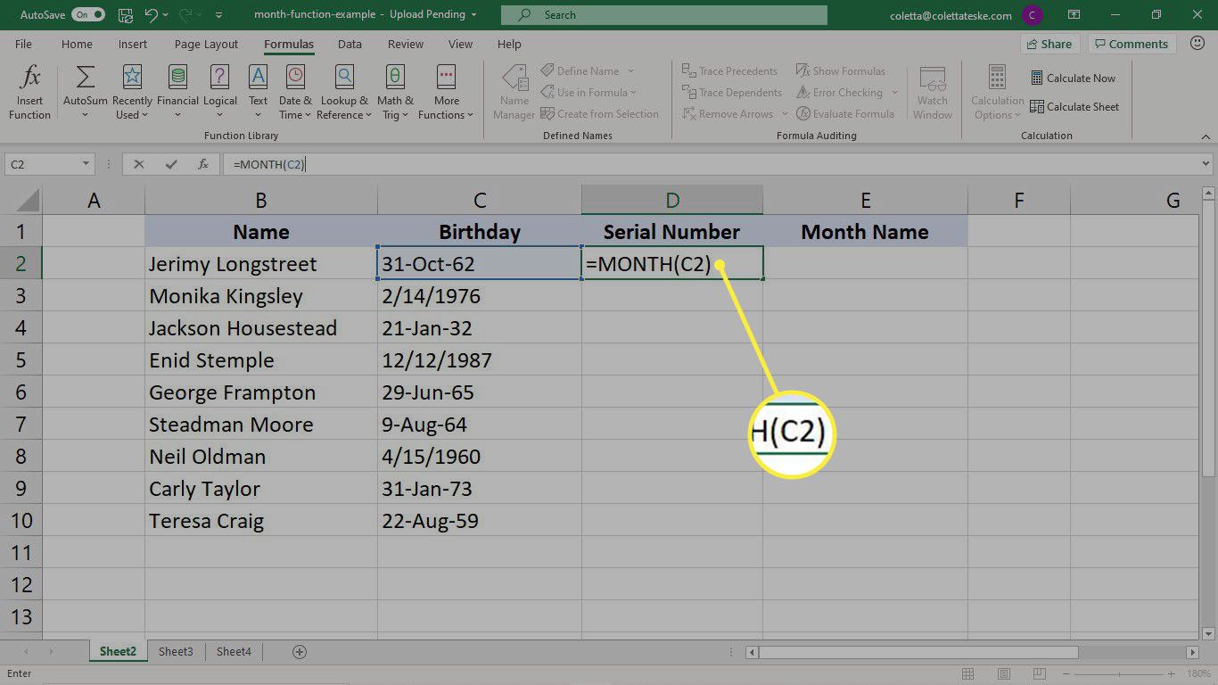 Hur Man Anv nder MONTH Formula I Excel 2023
