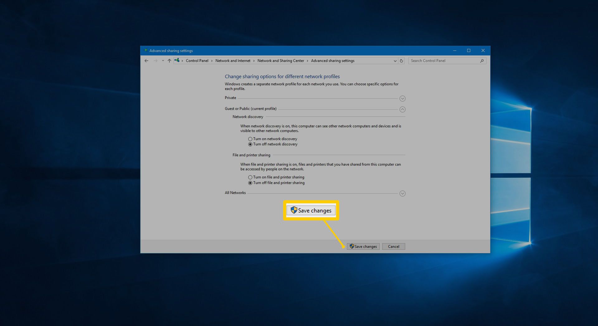 Aktivera eller inaktivera delning av filer och skrivare i Windows - 2021 Aktivera eller inaktivera delning av filer och skrivare i Windows - 2021
